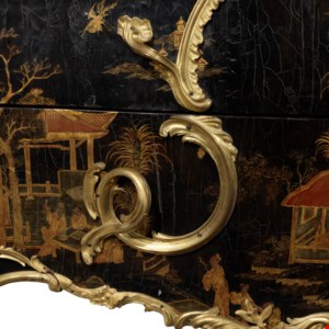 A LOUIS XV ORMOLU-MOUNTED CHINESE LACQUER COMMODE, BY JEAN DESFORGES ...
